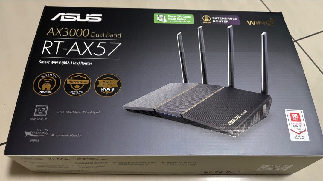 Asus Ax 3000 dual band RT -Ax57 wifi 6 router, Computers & Tech, Parts ...