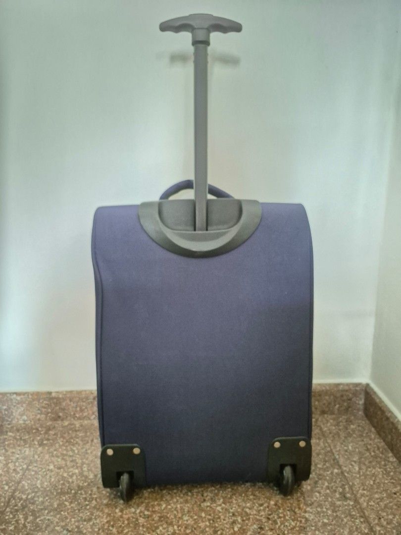 Blue Rolling Suitcase with Telescopic Handle, Hobbies & Toys, Travel ...