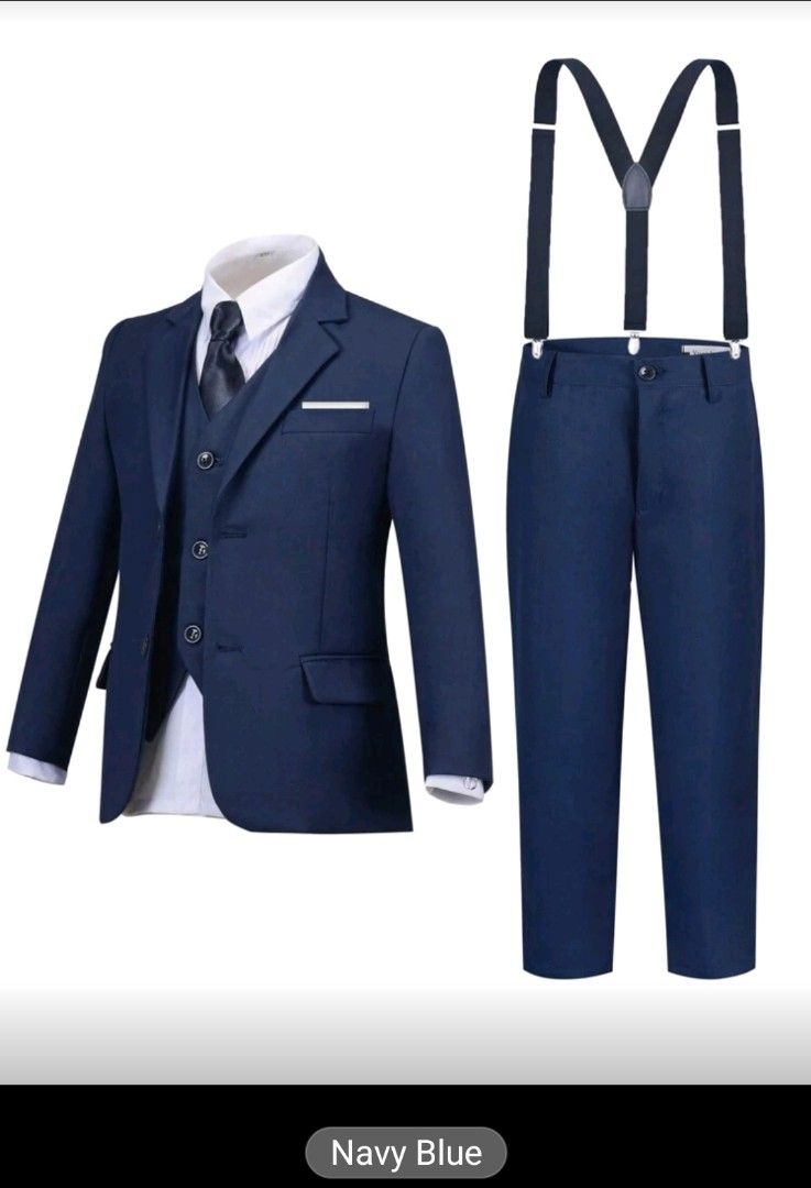 Navy Blue Suit Set - 16Y, Babies & Kids, Babies & Kids Fashion on Carousell
