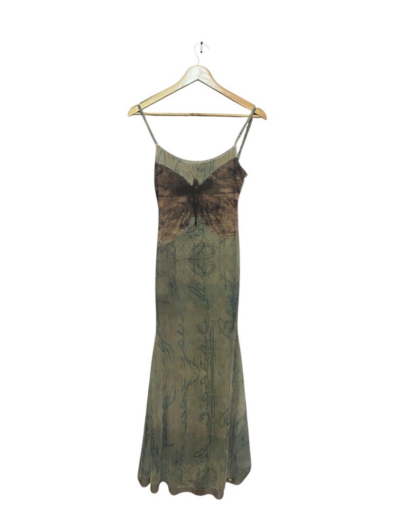 Butterfly Print Maxi Dress. Vivienne tam Y2k vibe, Women's Fashion ...