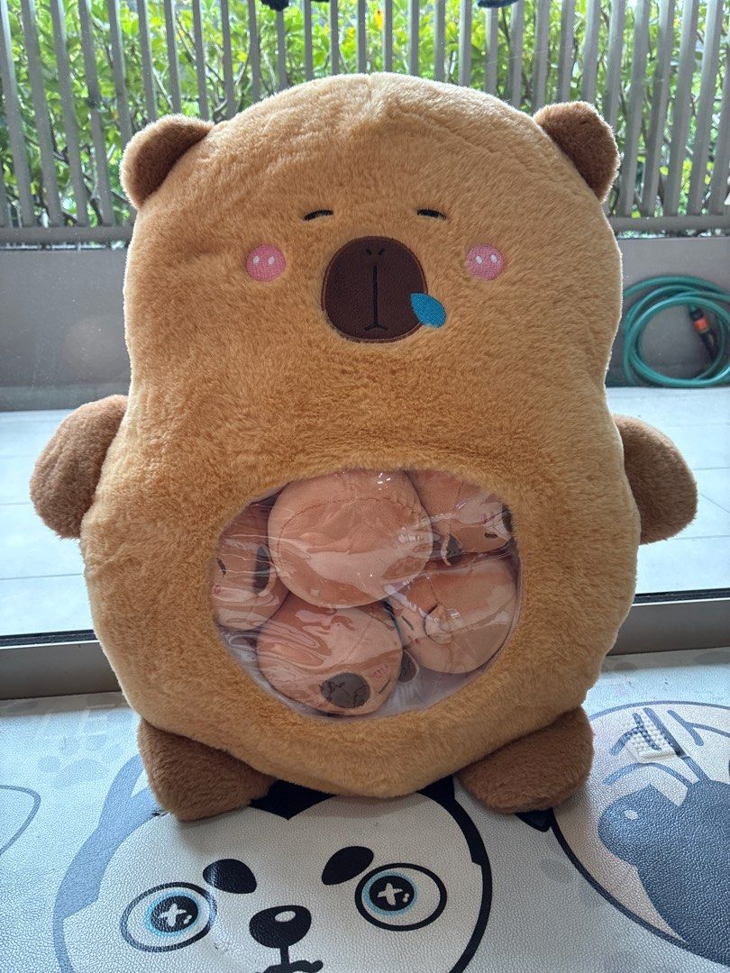 Capybara Plush Toy with 6x mini capybaras, Hobbies & Toys, Toys & Games ...
