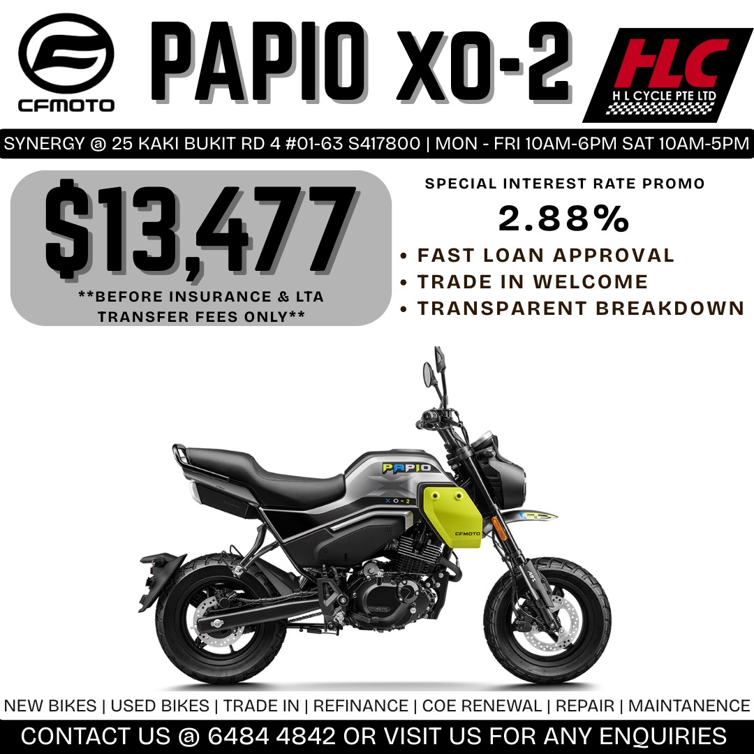 CFMOTO PAPIO XO-2, Motorcycles, Motorcycles for Sale, Class 2B on Carousell