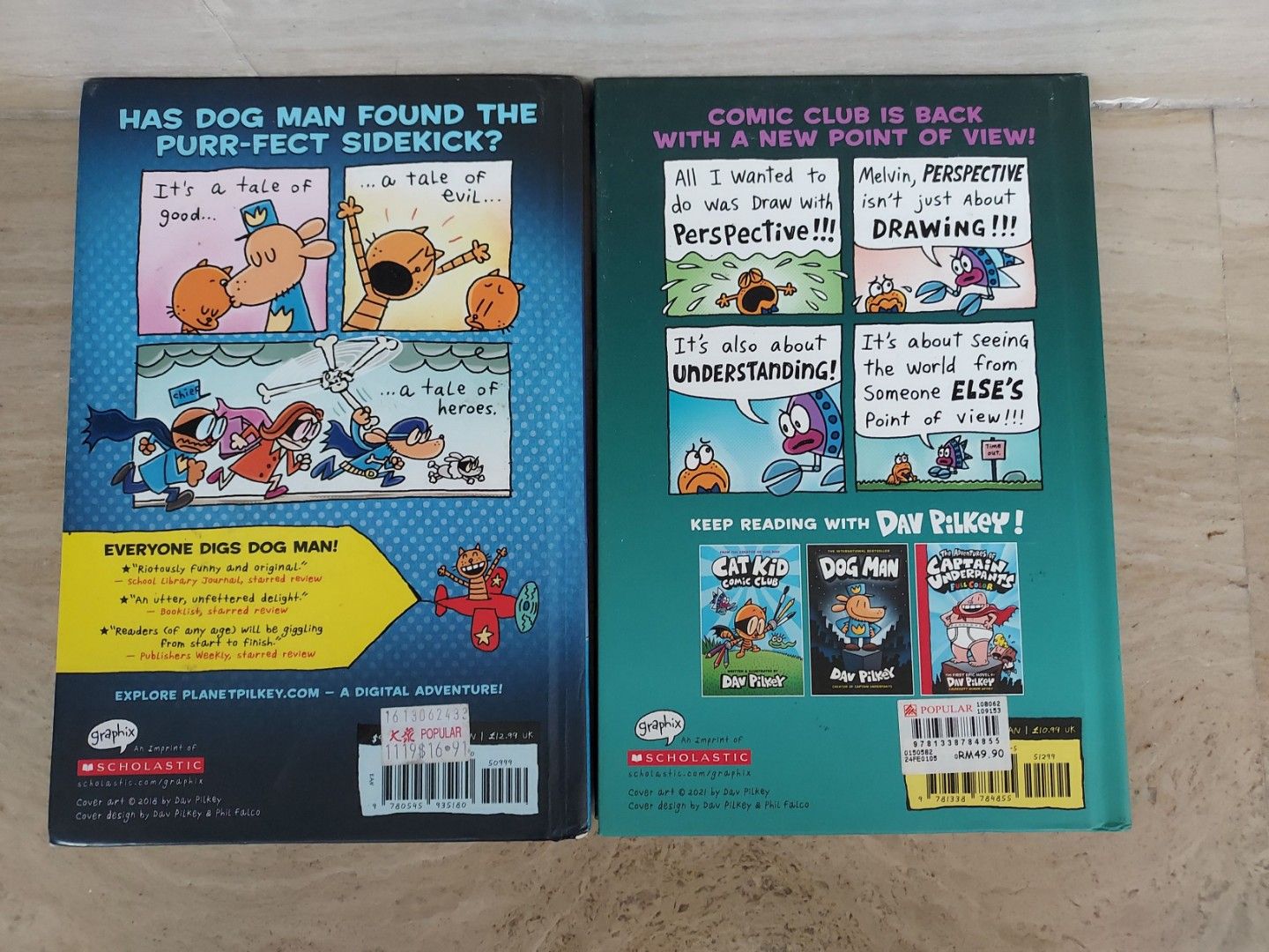 Dav Pilkey Dog Man and Cat Kid Comic Club Books Hard Cover Scholastic ...