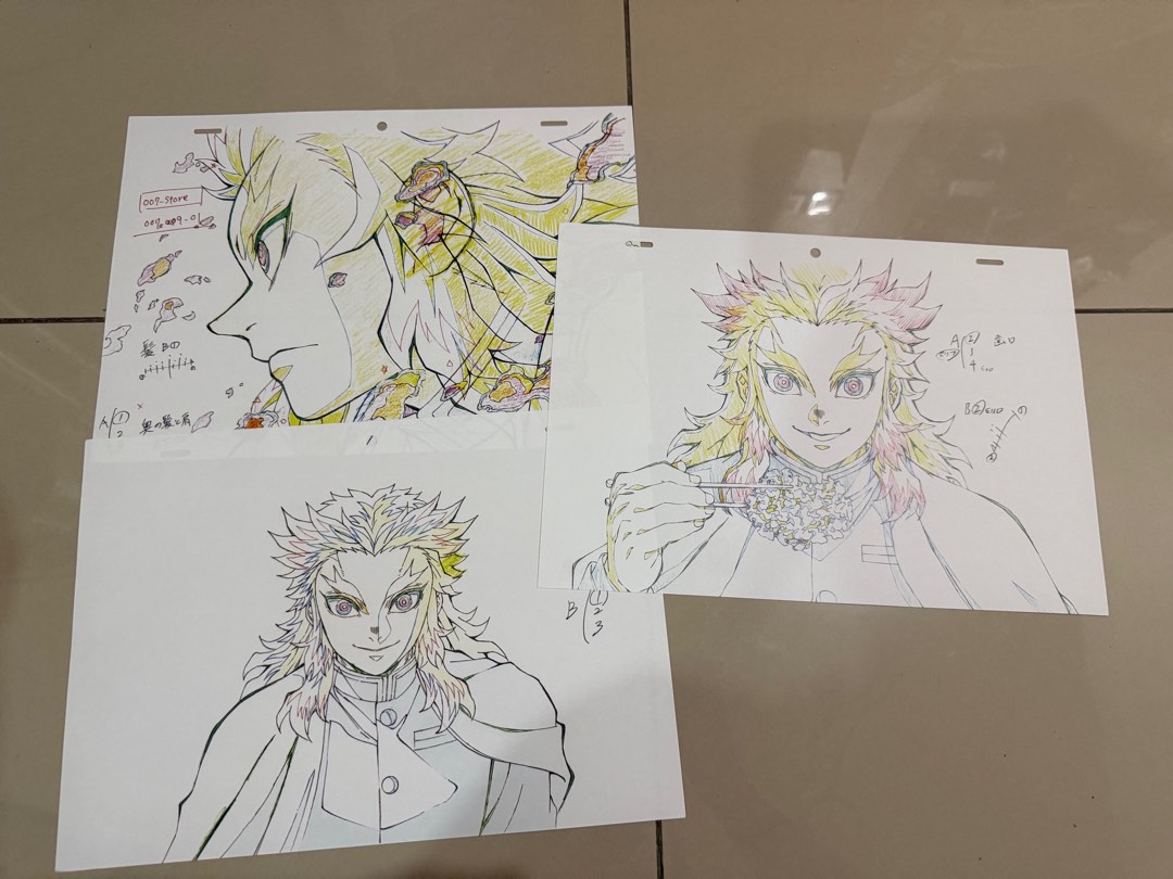 Demon Slayer Rengoku Original Animation Sketch Set, Hobbies & Toys ...
