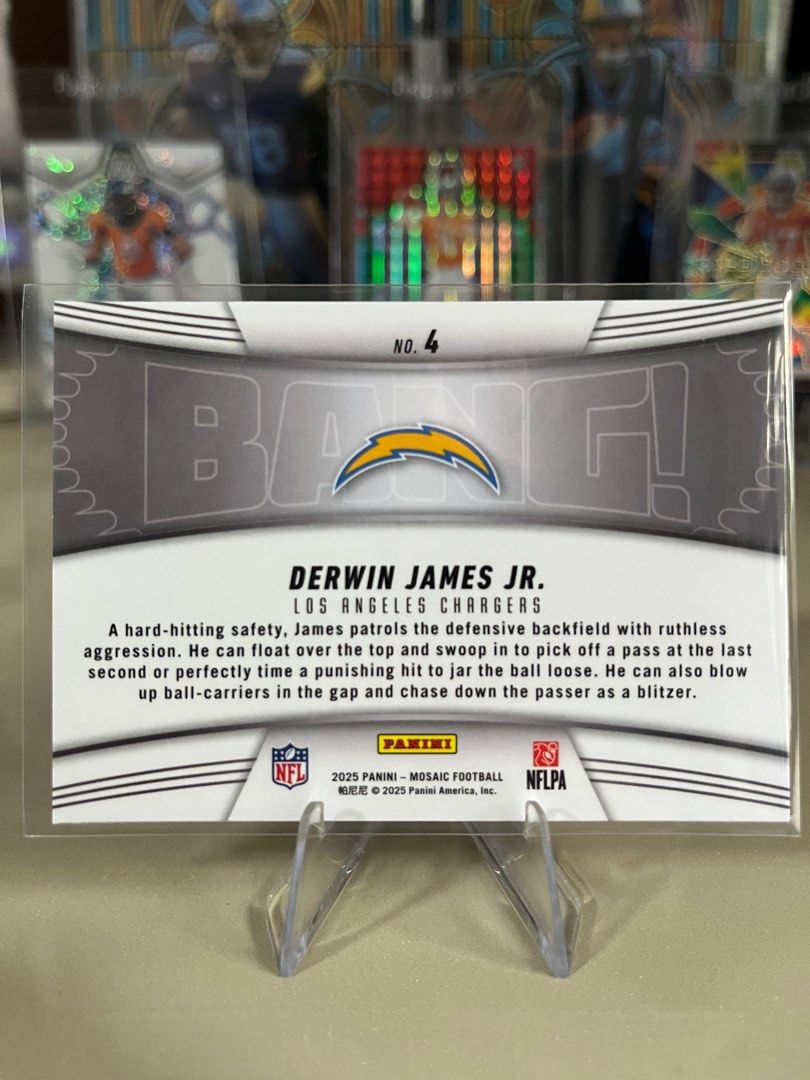 Derwin James jr Bang 2025 panini Mosaic Football insert NFL card ...