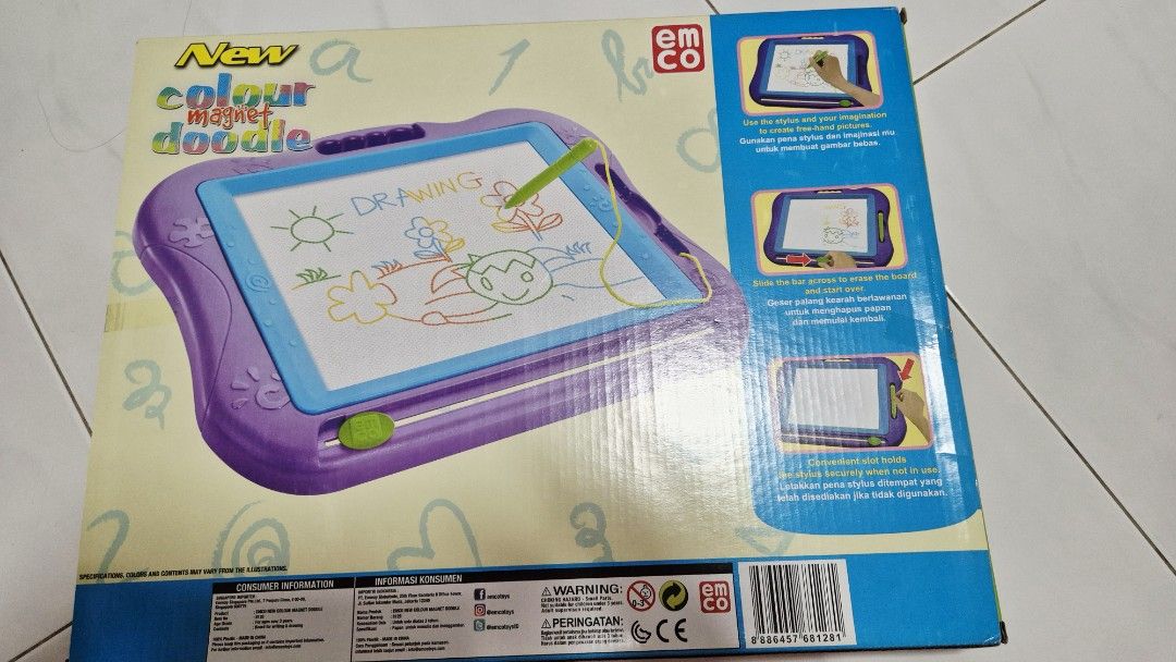 Emco New Colour Magnetic Doodle Board, Hobbies & Toys, Toys & Games on ...
