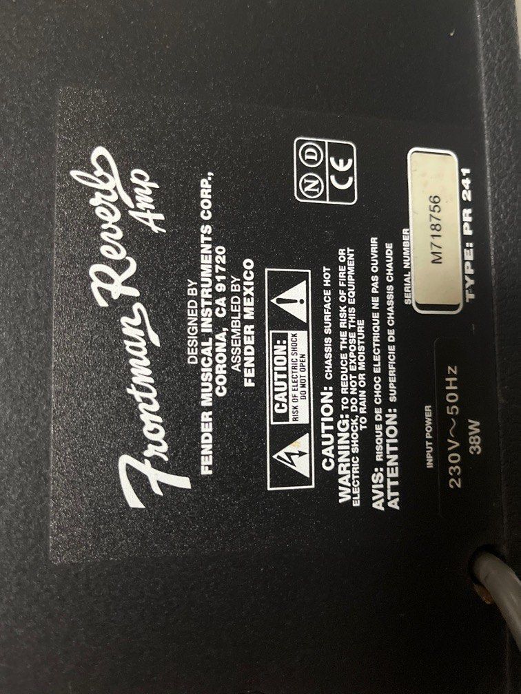 Fender Frontman Reverb PR 241 Guitar Amplifier, Hobbies & Toys, Musical ...