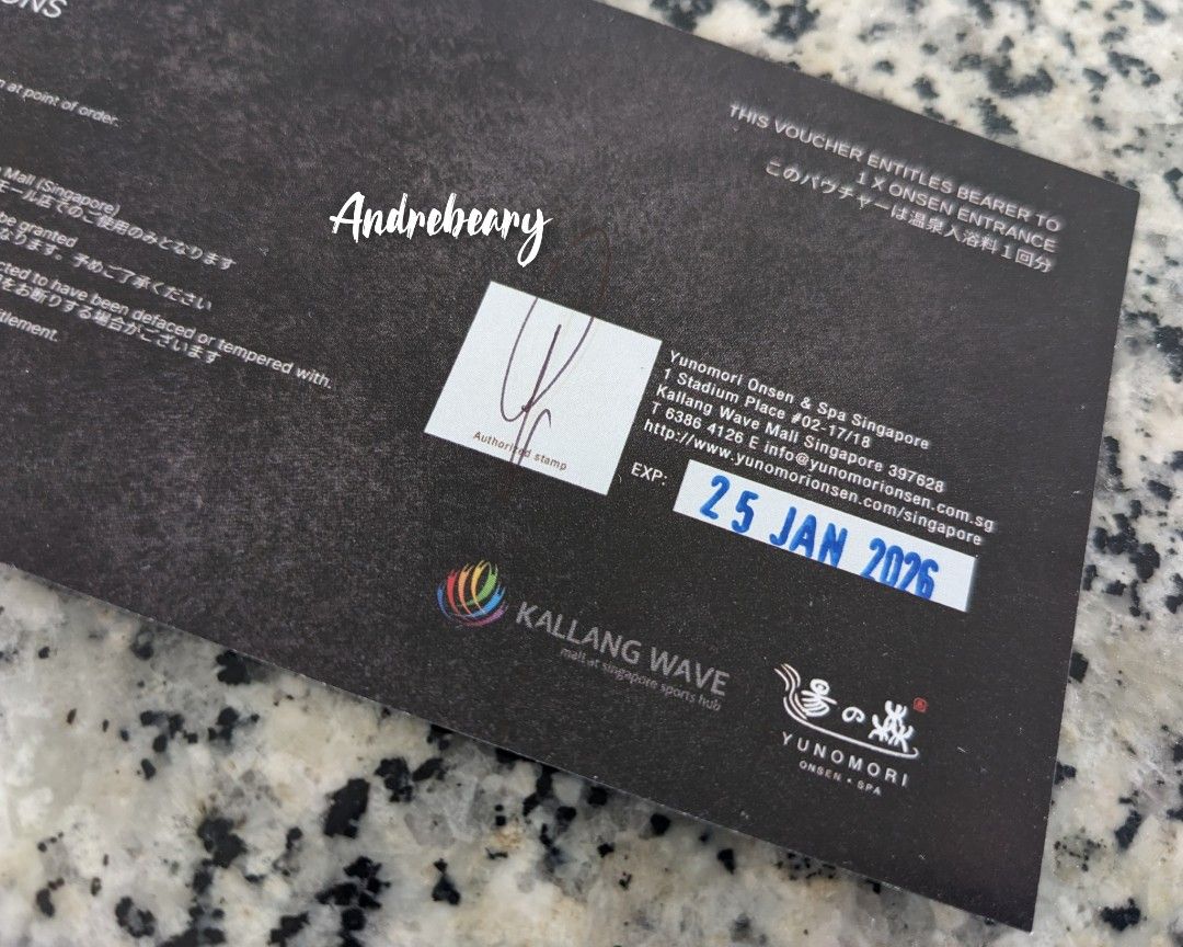 Full Day Yunomori Onsen & Spa Physical Voucher Whole Day Pass Weekday ...