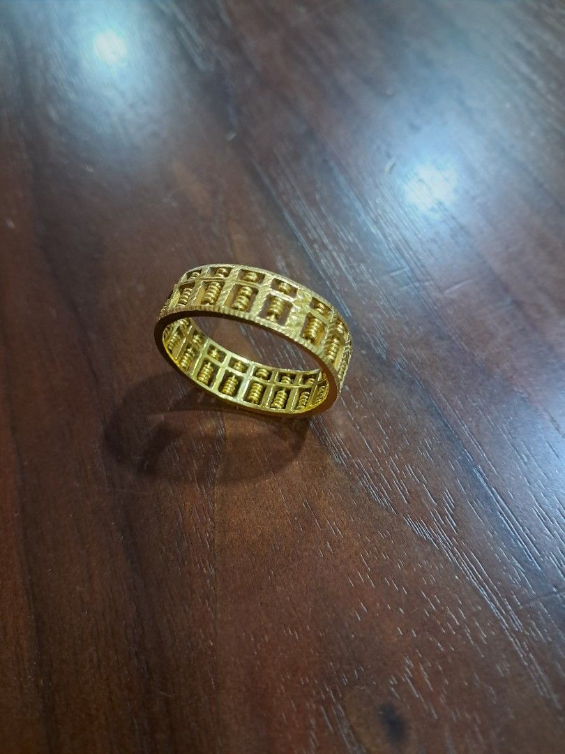 Gold Abacus Ring 916, Men's Fashion, Watches & Accessories, Jewelry on ...