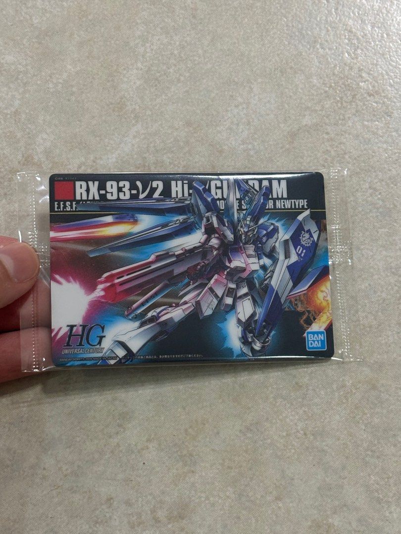 Metallic Gundam wafer gummy card RX-93-V2 Hi-V gundam, Hobbies & Toys ...