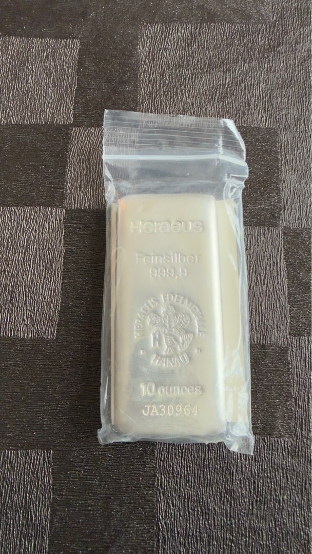 Heraeus 10 oz 999.9 Fine Silver Bar, Hobbies & Toys, Memorabilia ...