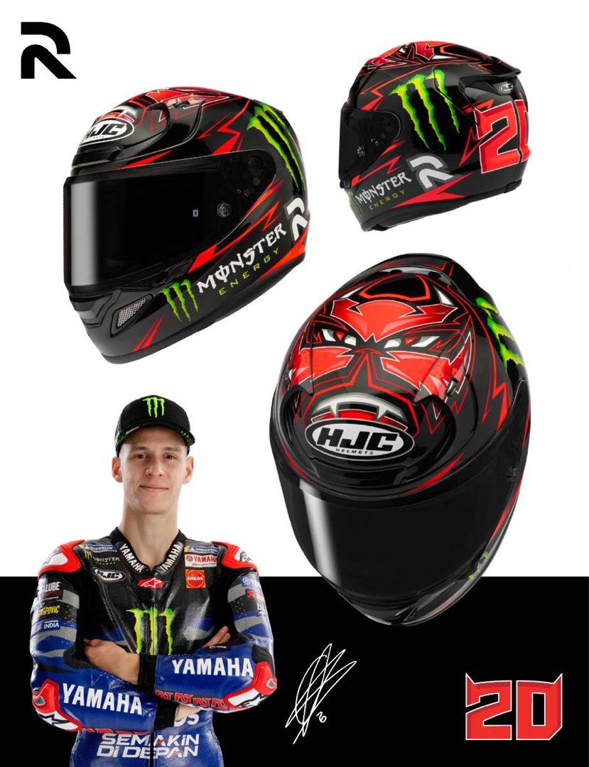 HJC RPHA 12 Monster Energy Helmet, Motorbikes on Carousell