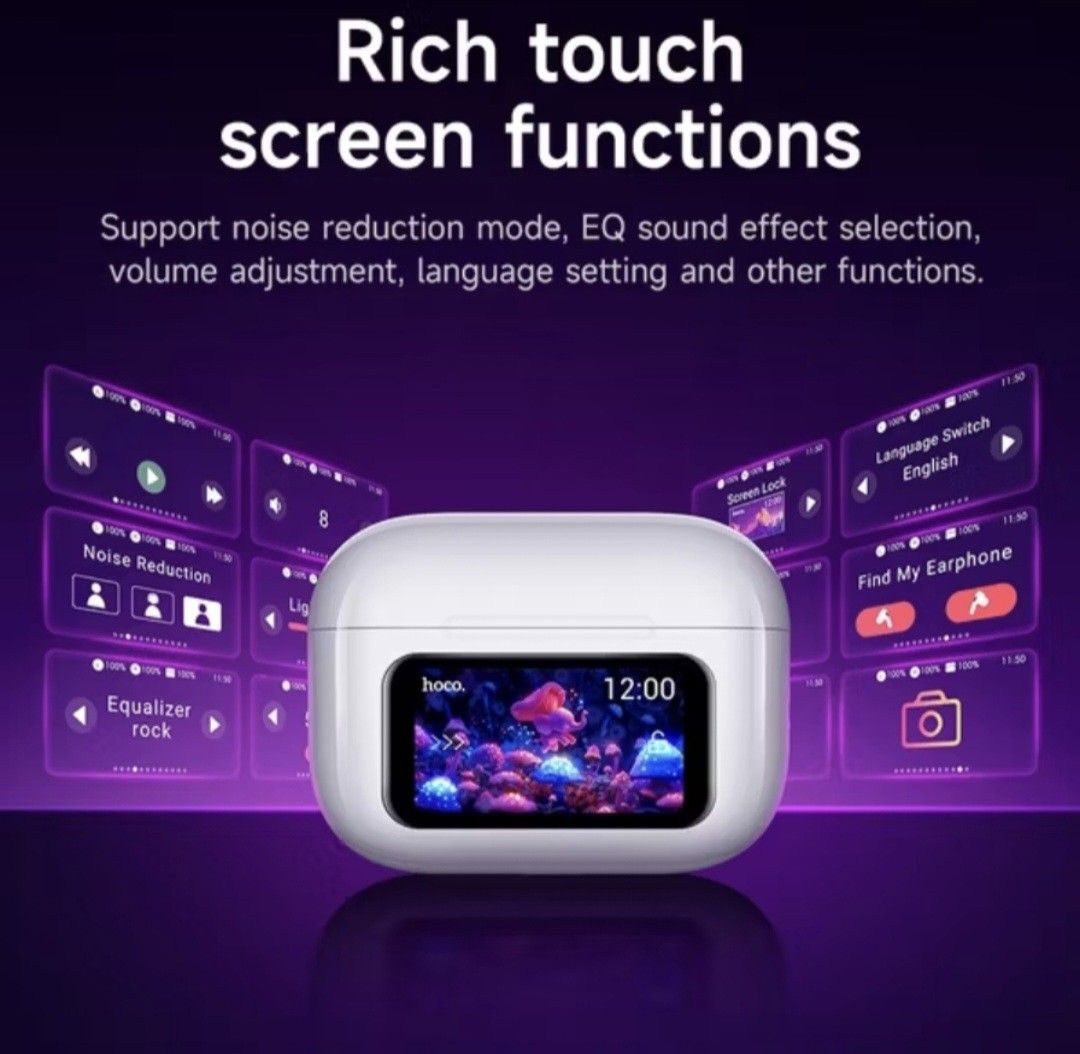 Hoco EW72 ANC Noise Reduction Earphones with Touch Screen, Audio ...
