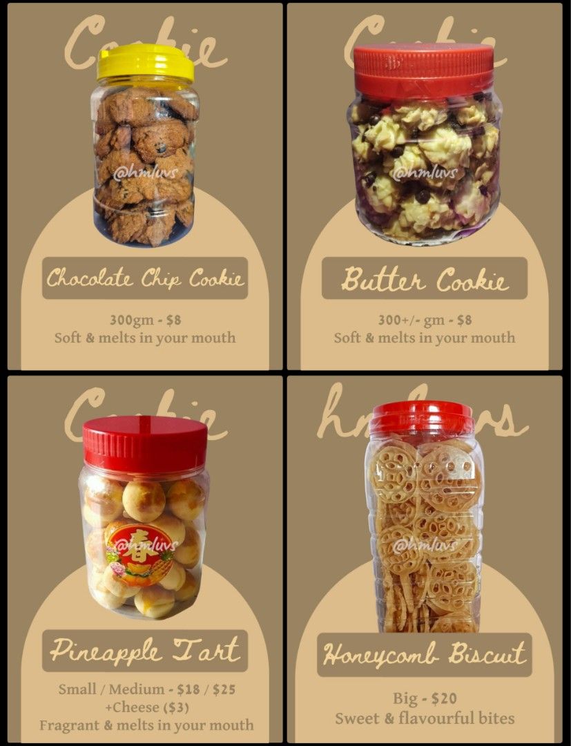 Homebaked Cookies/ Pineapple Tarts/ Honeycomb/ Cake, Food & Drinks ...