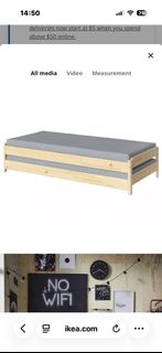 Ikea Extendable bed with mattress, Furniture & Home Living, Bedding ...