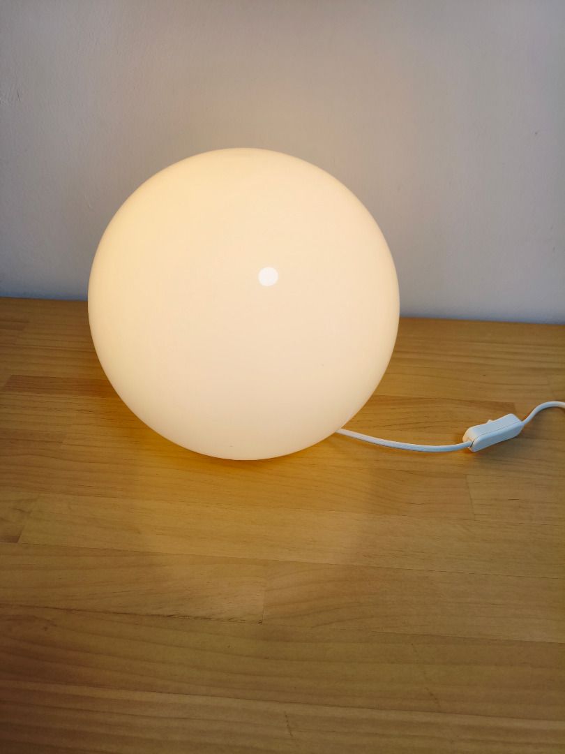 IKEA Fado 25cm Round Globe Lamp with LED Bulb, Furniture & Home Living ...