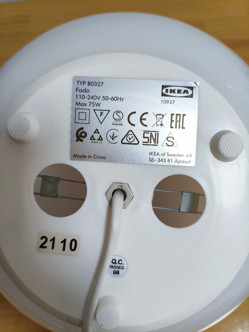 IKEA Fado Round Globe Lamp with LED Bulb, Furniture & Home Living ...