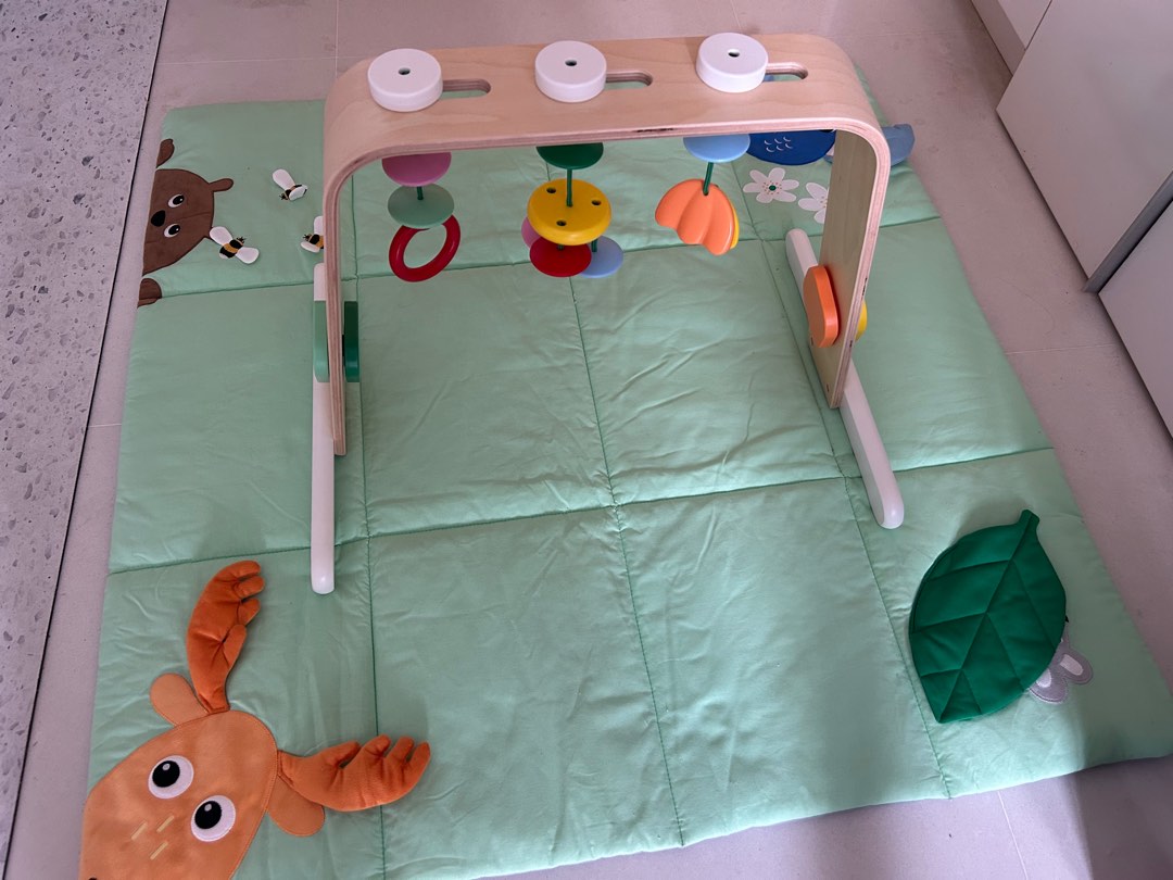 Ikea Wooden Baby Play Gym with Play Mat, Babies & Kids, Infant Playtime ...