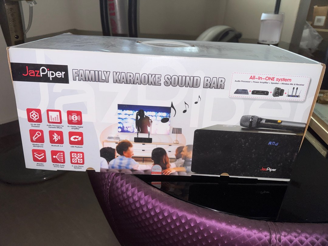 JazPiper Family Karaoke Sound Bar - All-in-One System, Audio, Soundbars ...