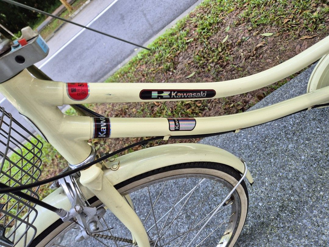 Kawasaki City Bike - Cream, Sports Equipment, Bicycles & Parts, Bicycles on Carousell