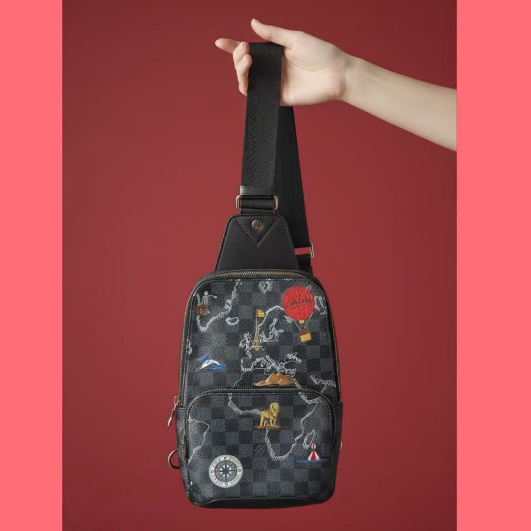 LV Avenue World Map Bumbag, Luxury, Bags & Wallets on Carousell