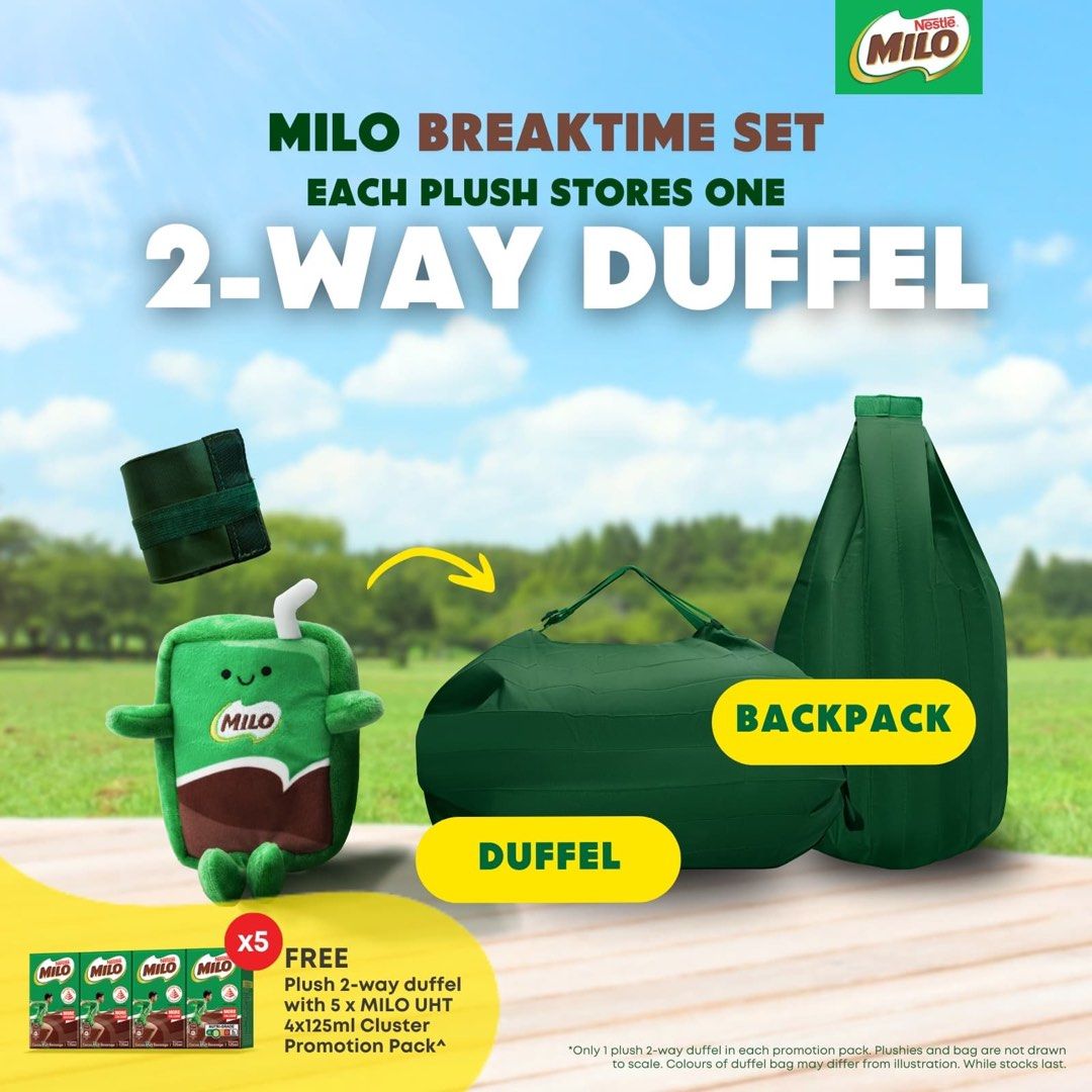 Milo Breaktime Set - Milo Packet Plush & Duffel Bag (NO DRINKS ...