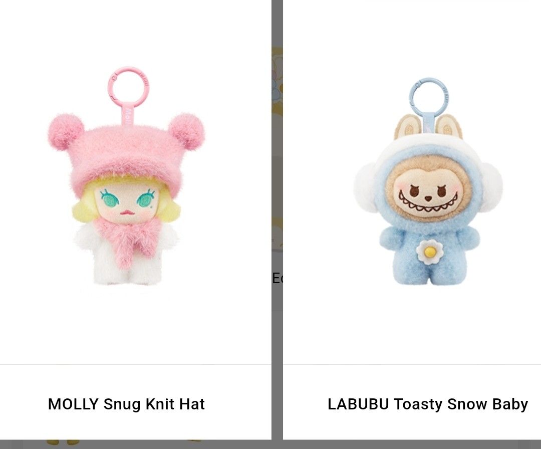 Molly & Labubu Popbean Keychain, Hobbies & Toys, Toys & Games on Carousell