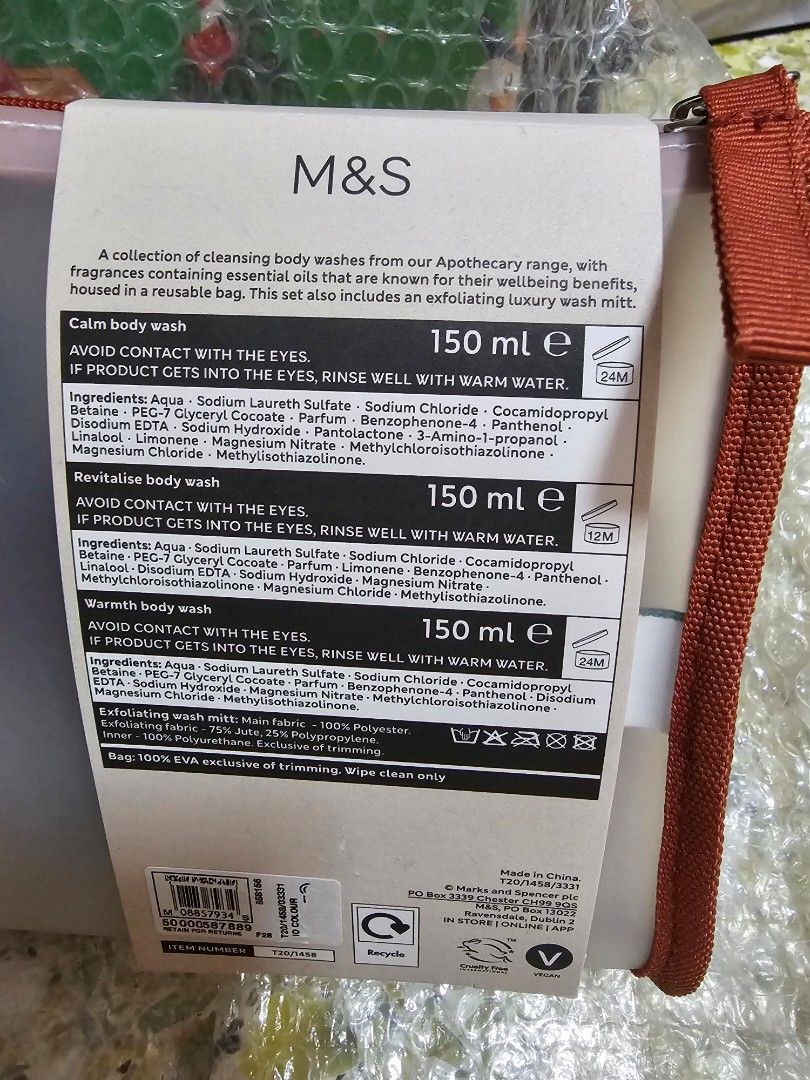 M&S Apothecary Body Wash Collection Set, Beauty & Personal Care, Bath ...