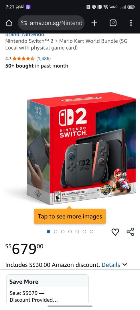 Nintendo Switch 2 + Mario Kart World Bundle, Video Gaming, Video Games ...