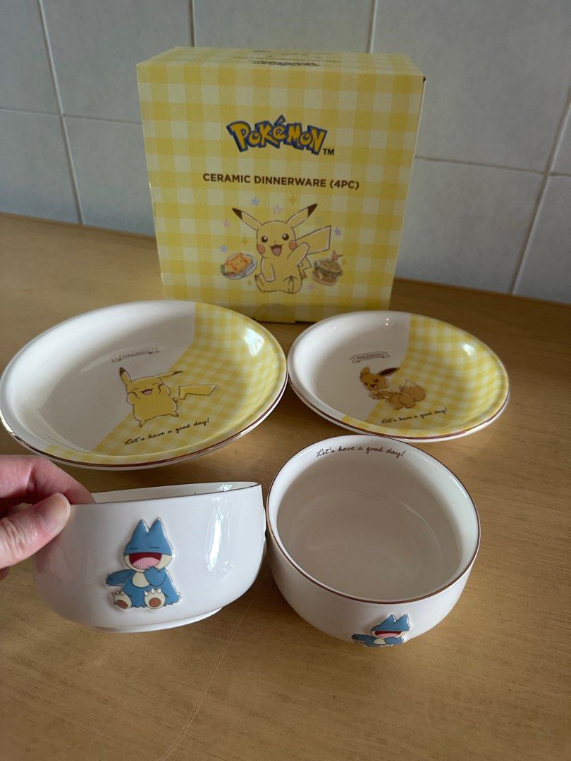 NTUC Pokemon ceramic dinnerware set (4 piece), Furniture & Home Living ...