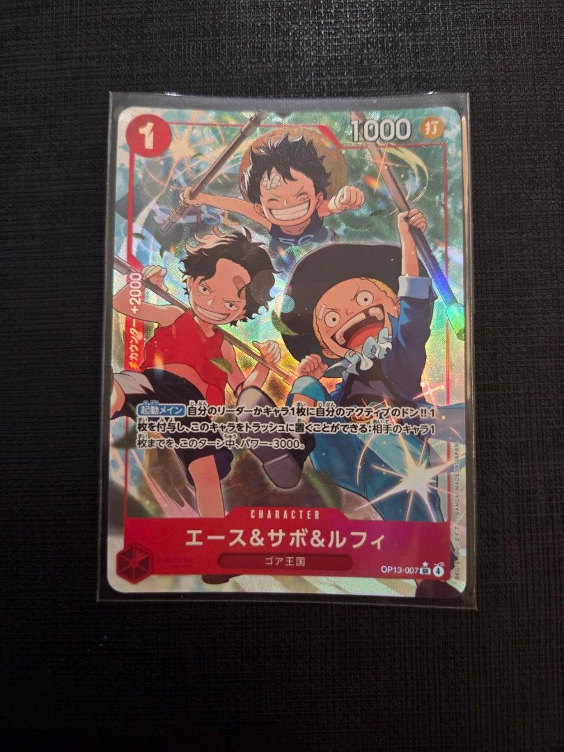 One Piece Card Game OP13-007 Ace Luffy Sabo AA, Hobbies & Toys, Toys ...