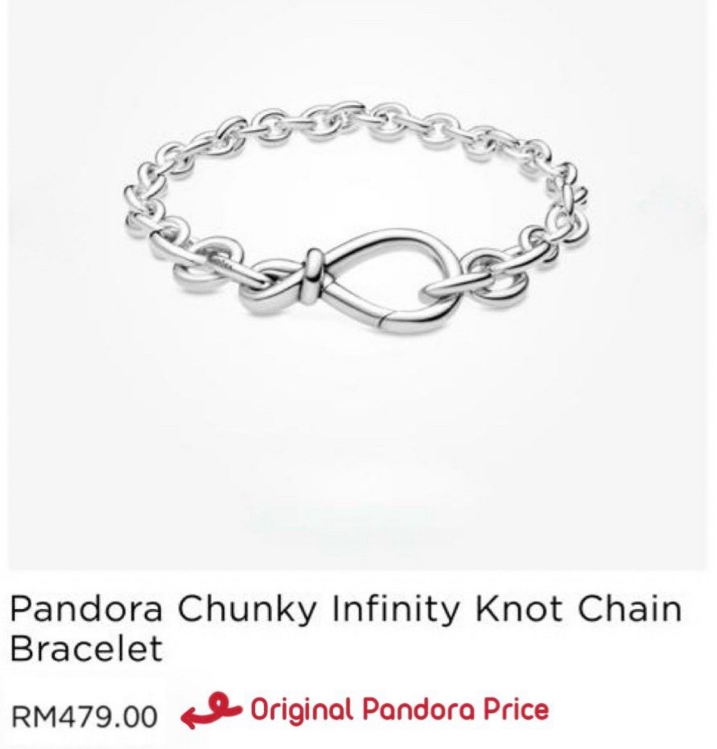 Original Pandora Infinity Knot Chain Bracelet, Women's Fashion, Jewelry ...