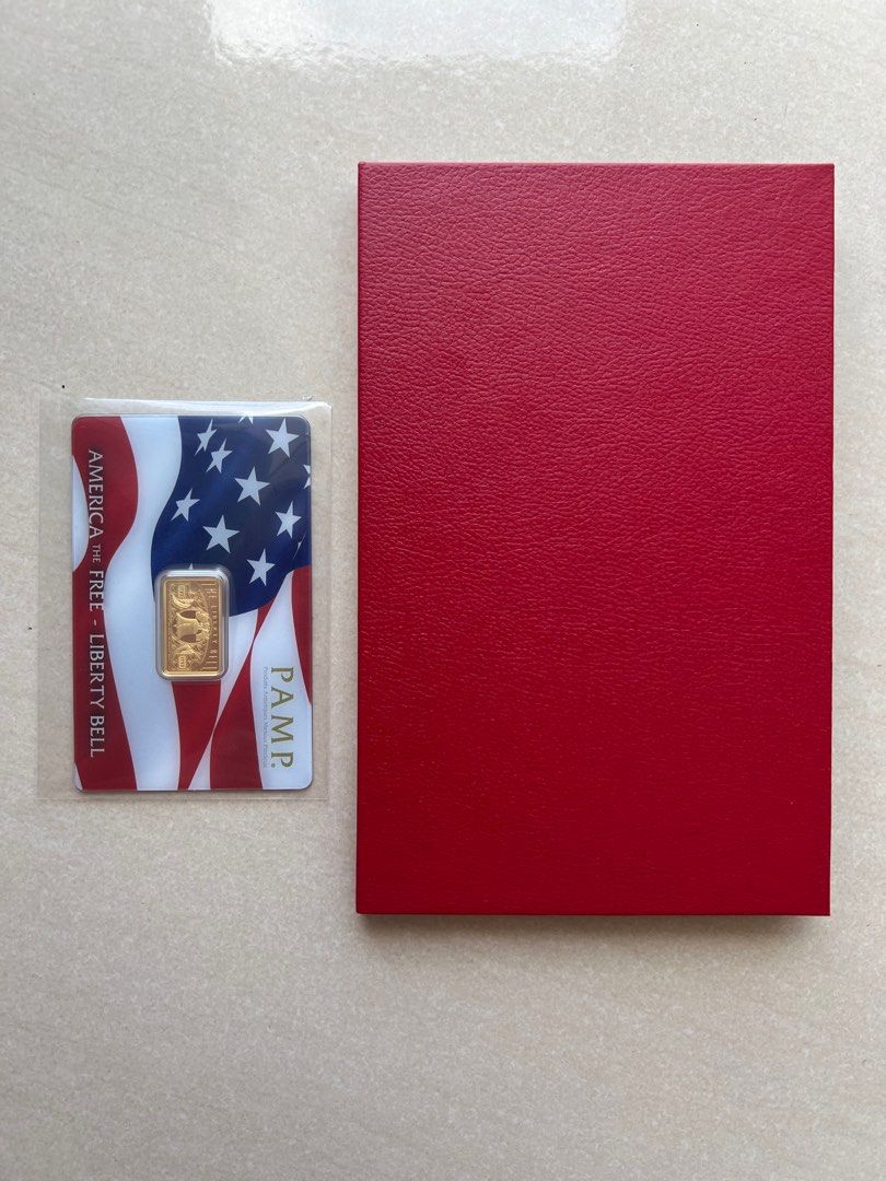 PAMP Liberty Bell 5g🇨🇭Swiss Limited Gold Bar Emas with receipt & box ...