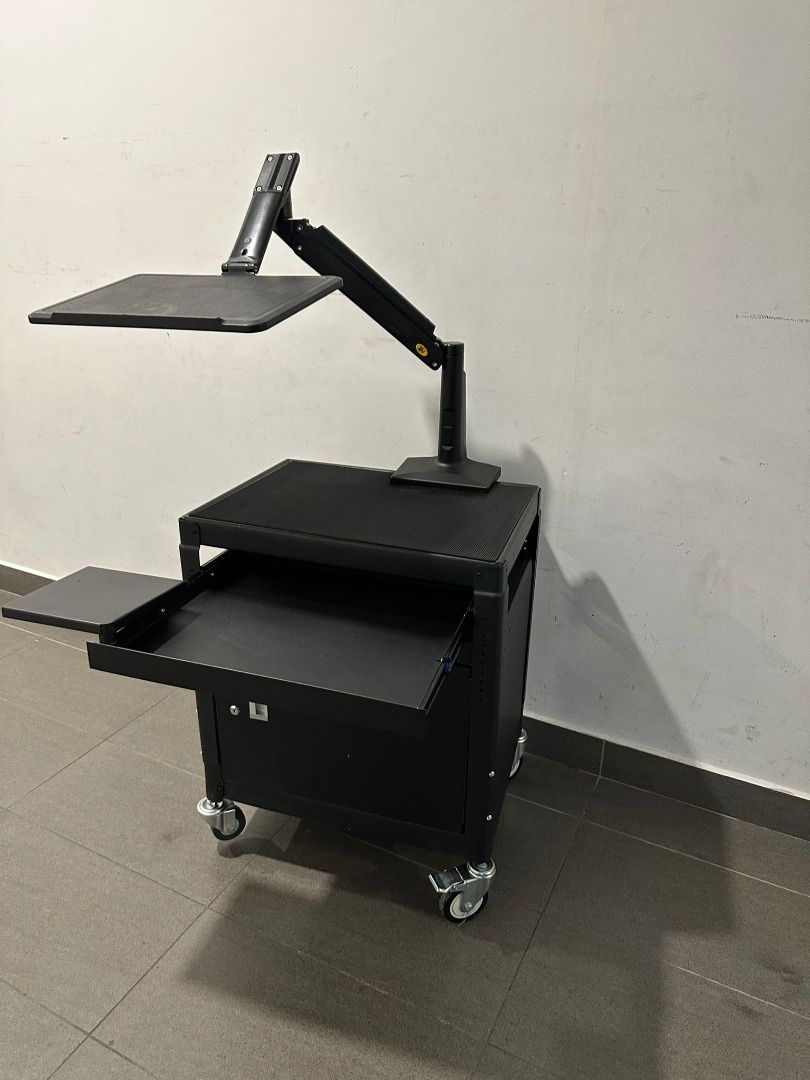 (PB97-12)PC Monitor Laptop mobile stand cart with keyboard/CPU holder ...