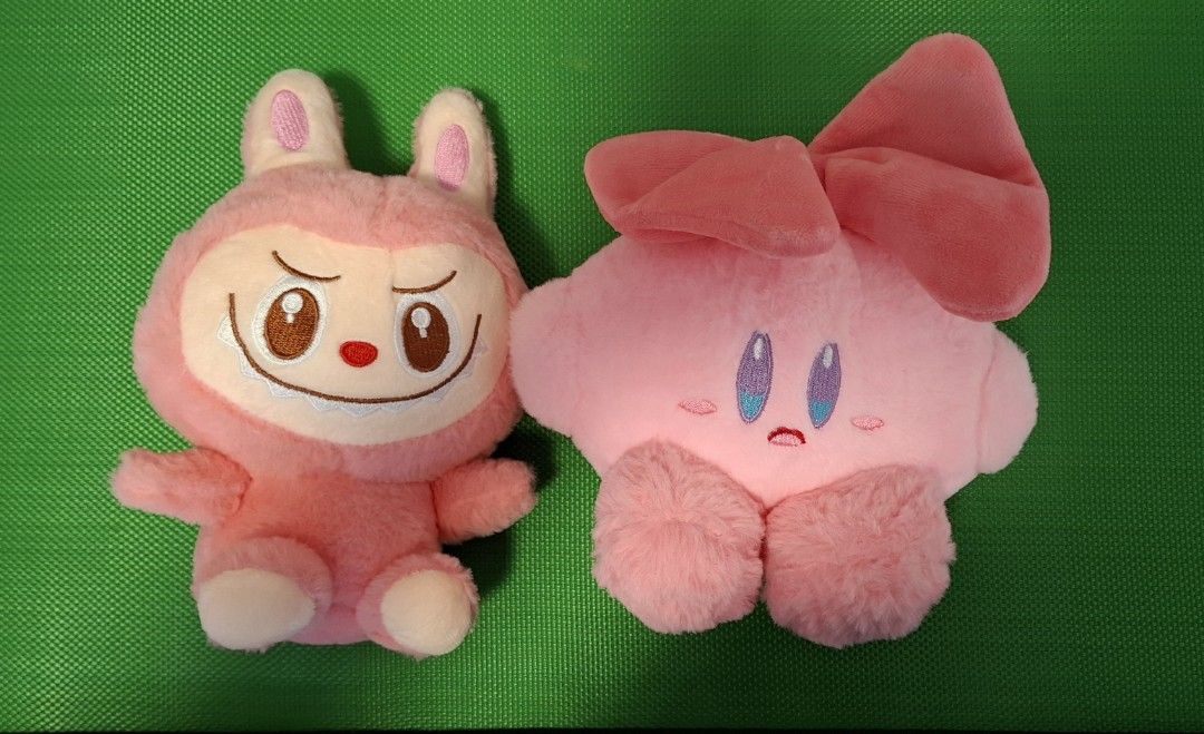 Pink Plushies - LaBuBu and Kirby, Hobbies & Toys, Toys & Games on Carousell