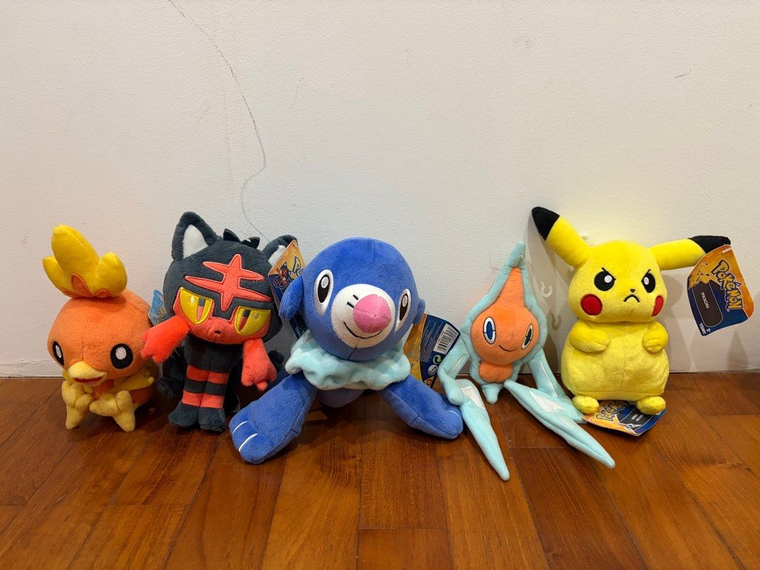 Pokemon Plushies - Torchic, Litten, Popplio, Rotom, Pikachu, Hobbies ...