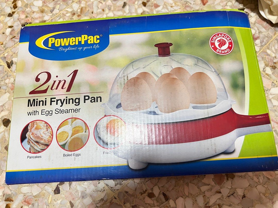 PowerPac 2-in-1 Mini Frying Pan with Egg Steamer, TV & Home Appliances ...