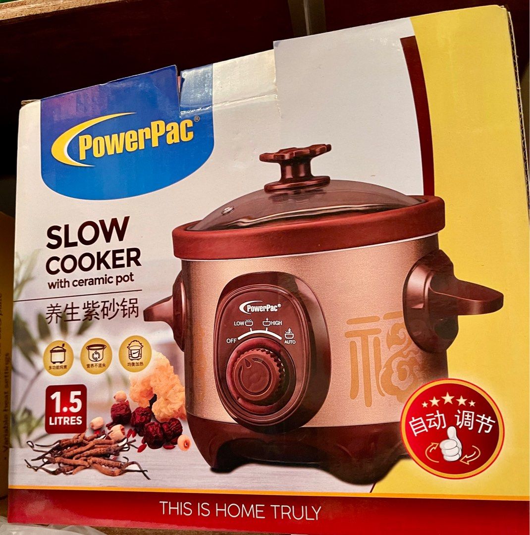PowerPac Slow Cooker with Ceramic Pot - 1.5 Litres, TV & Home ...