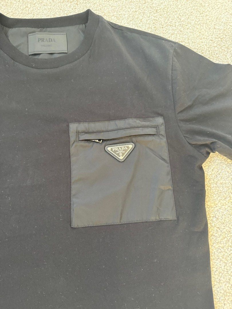 Prada pocket renylon t shirt, Men's Fashion, Tops & Sets, Tshirts & Polo Shirts on Carousell