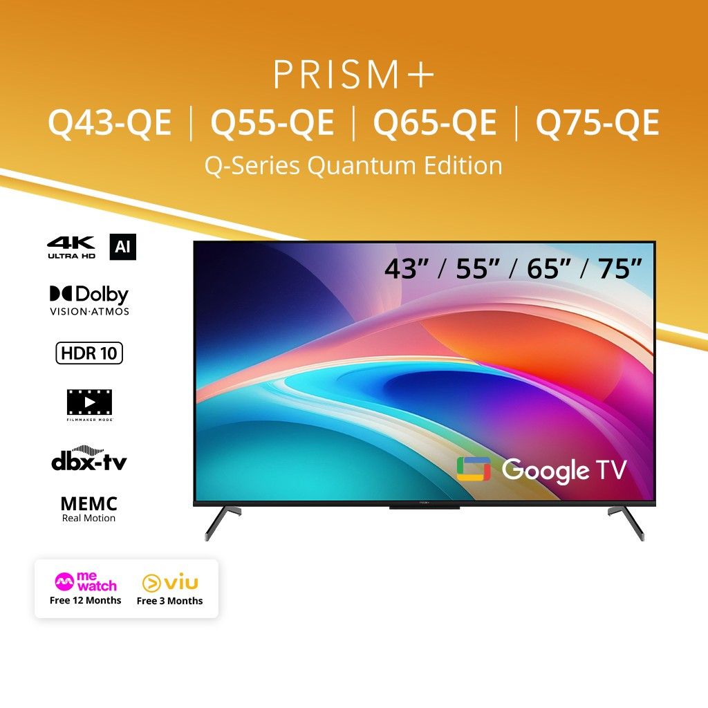 Prism+ Q Series 2026 43 / 55 / 65 / 75 inch 4k AI Google TV 2026 Model ...