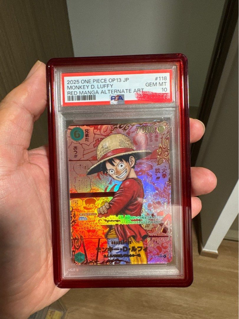 PSA 10 OP13 RED MANGA LUFFY, Hobbies & Toys, Toys & Games on Carousell