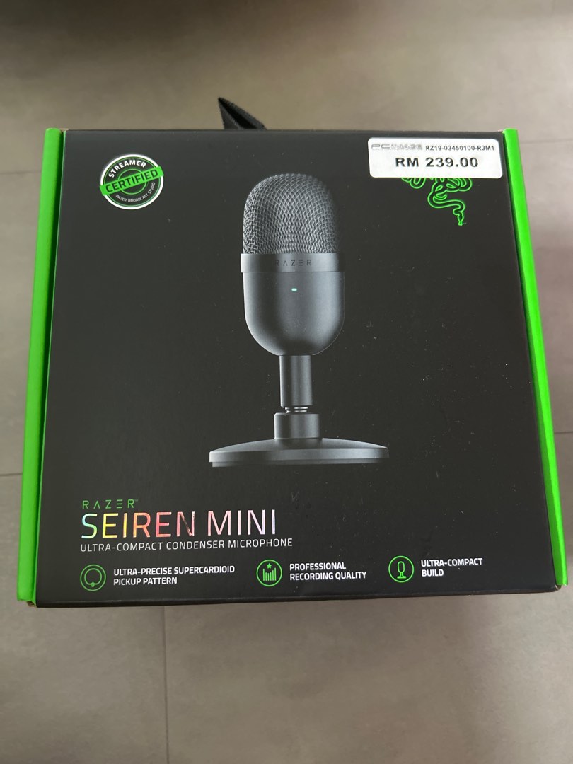 Razer Seiren Mini Ultra-Compact Condenser Microphone, Audio ...