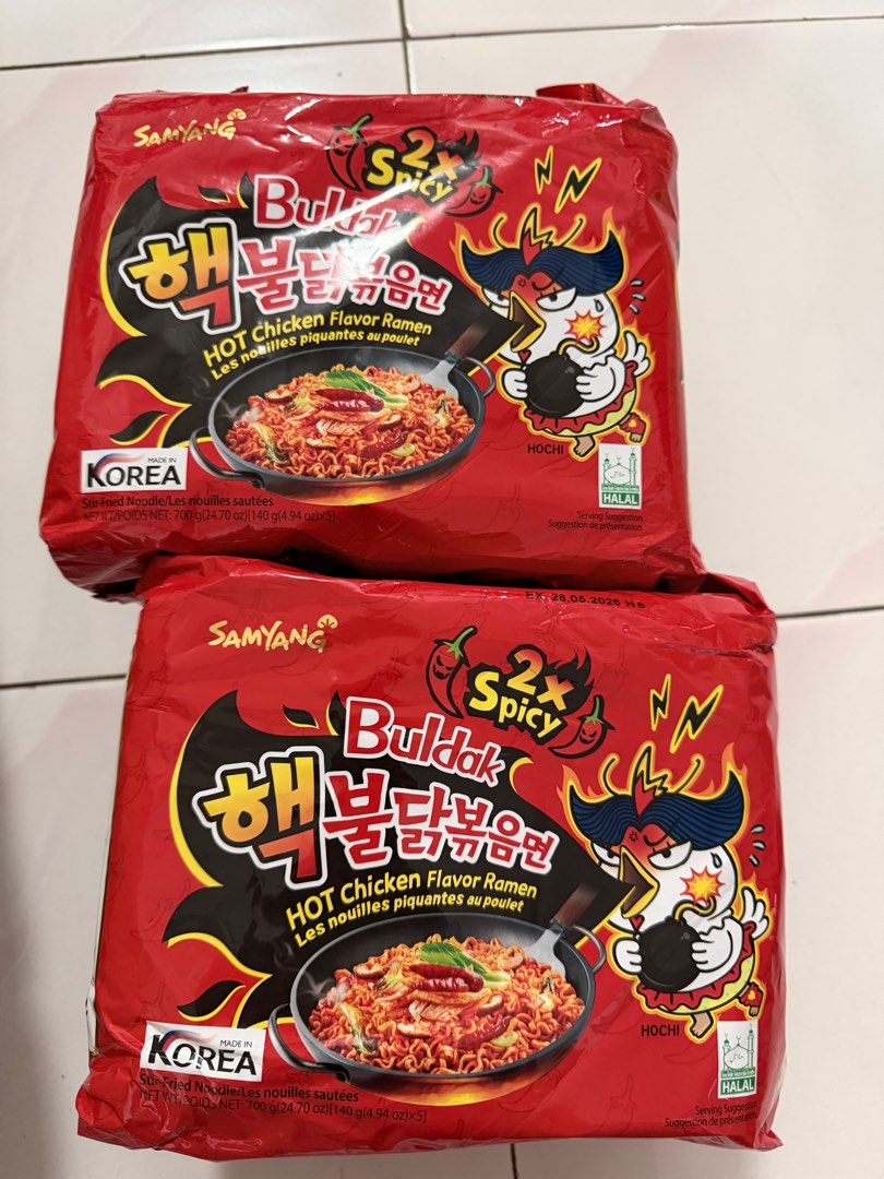 Samyang 2x Spicy Buldak Hot Chicken Flavor Ramen, Food & Drinks ...