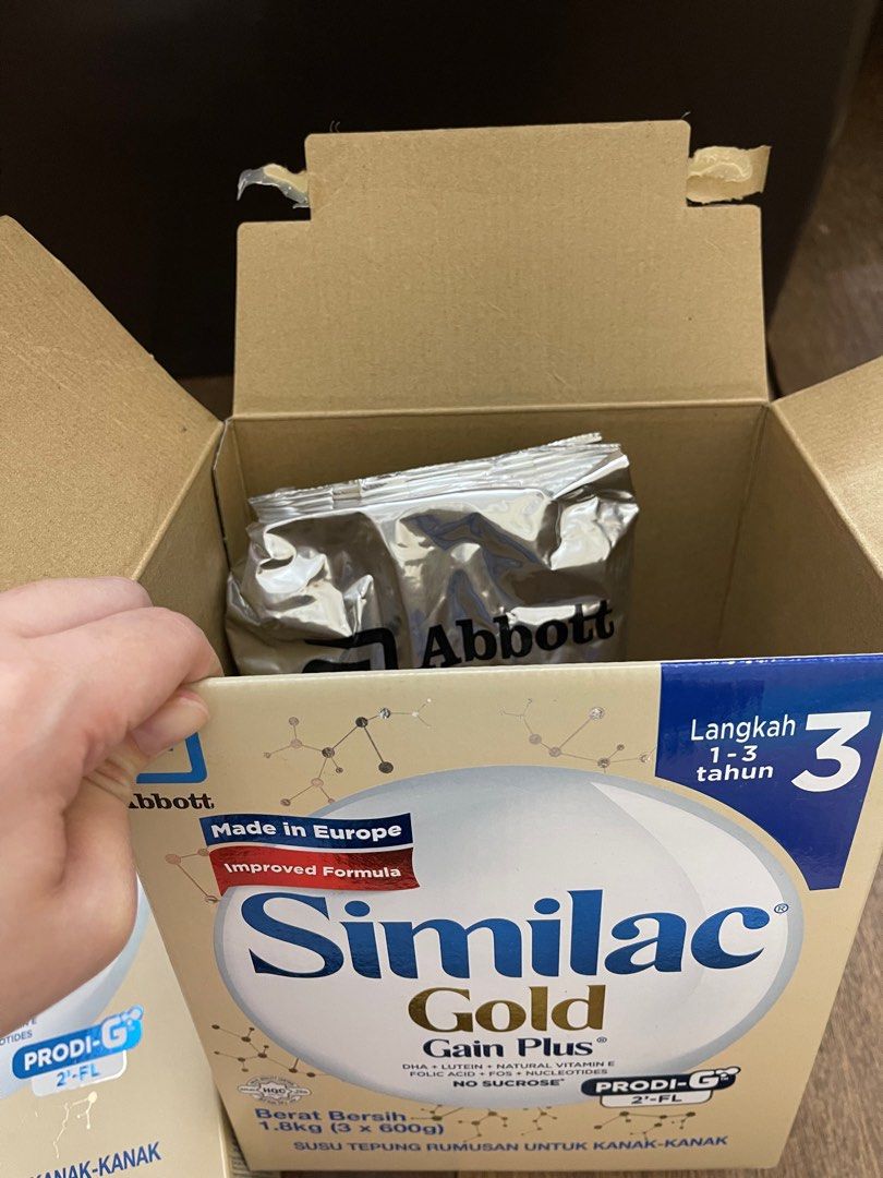Similac Gold Gain Plus Step 3 Milk Formula 1 Box of 600g + 1 Pack of ...
