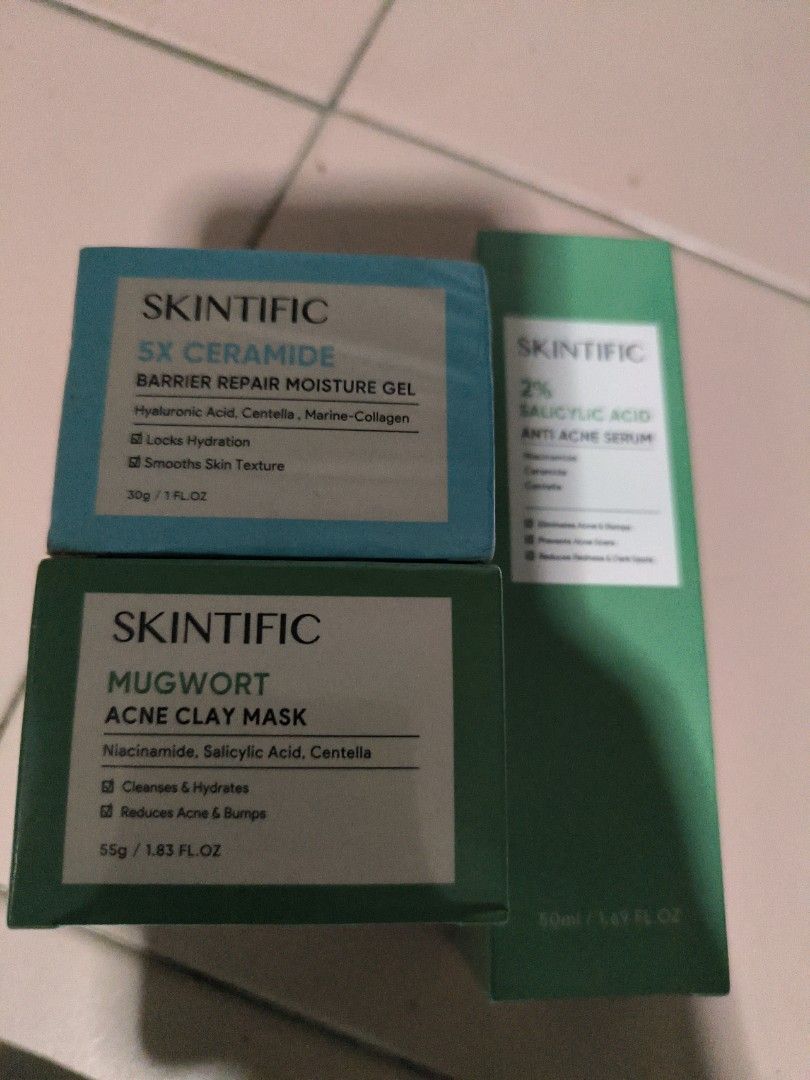 Skintific anti acne set, Beauty & Personal Care, Face, Face Care ...