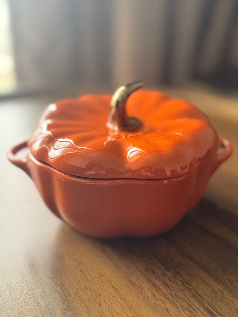 Staub Pumpkin Cocotte - Orange, Furniture & Home Living, Kitchenware ...