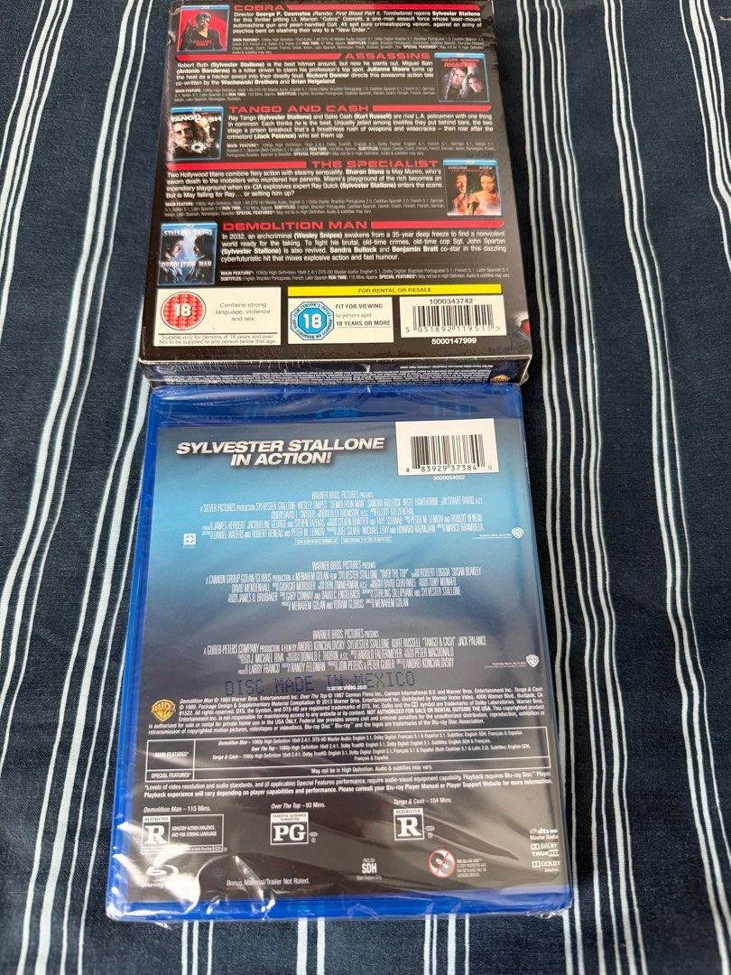 Sylvester Stallone Blu-ray Movie Collection, Hobbies & Toys, Music ...