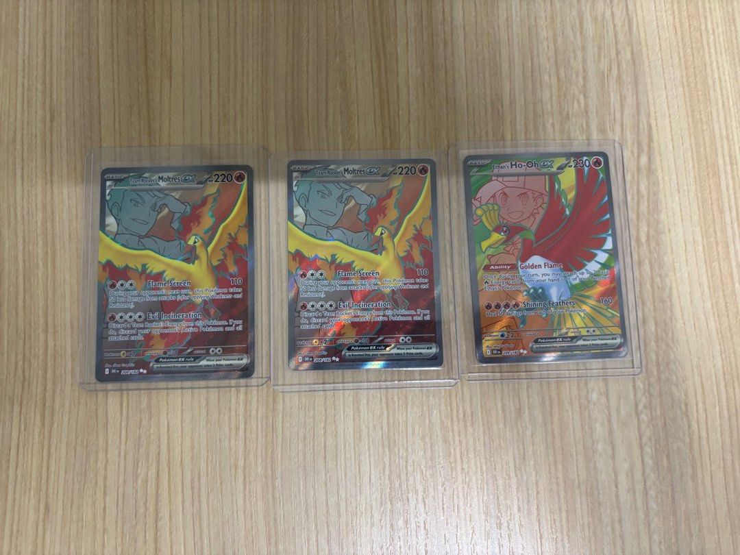 Team Rocket Moltres ex FA and Ethan’s Ho-oh ex FA NM Destined Rivals ...