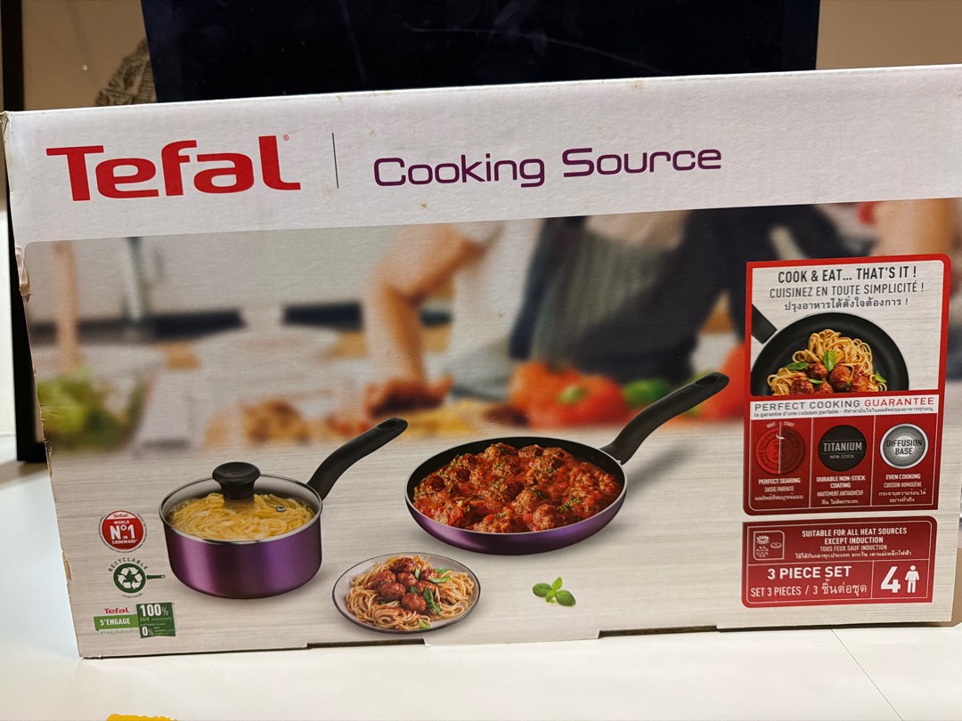 Tefal Cooking Source Frypan & Saucepan Set, Furniture & Home Living ...