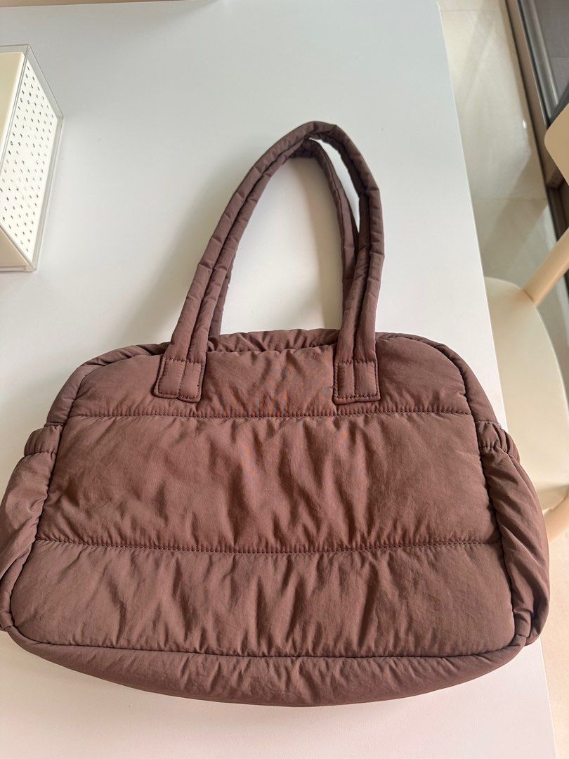 The Dippy Club Puffer Tote Bag Brown, Women's Fashion, Bags & Wallets ...